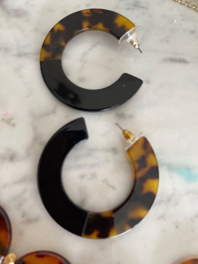 Jewellery Set, Faux Tortoise Shell Necklace and Earrings Set, Vintage ...