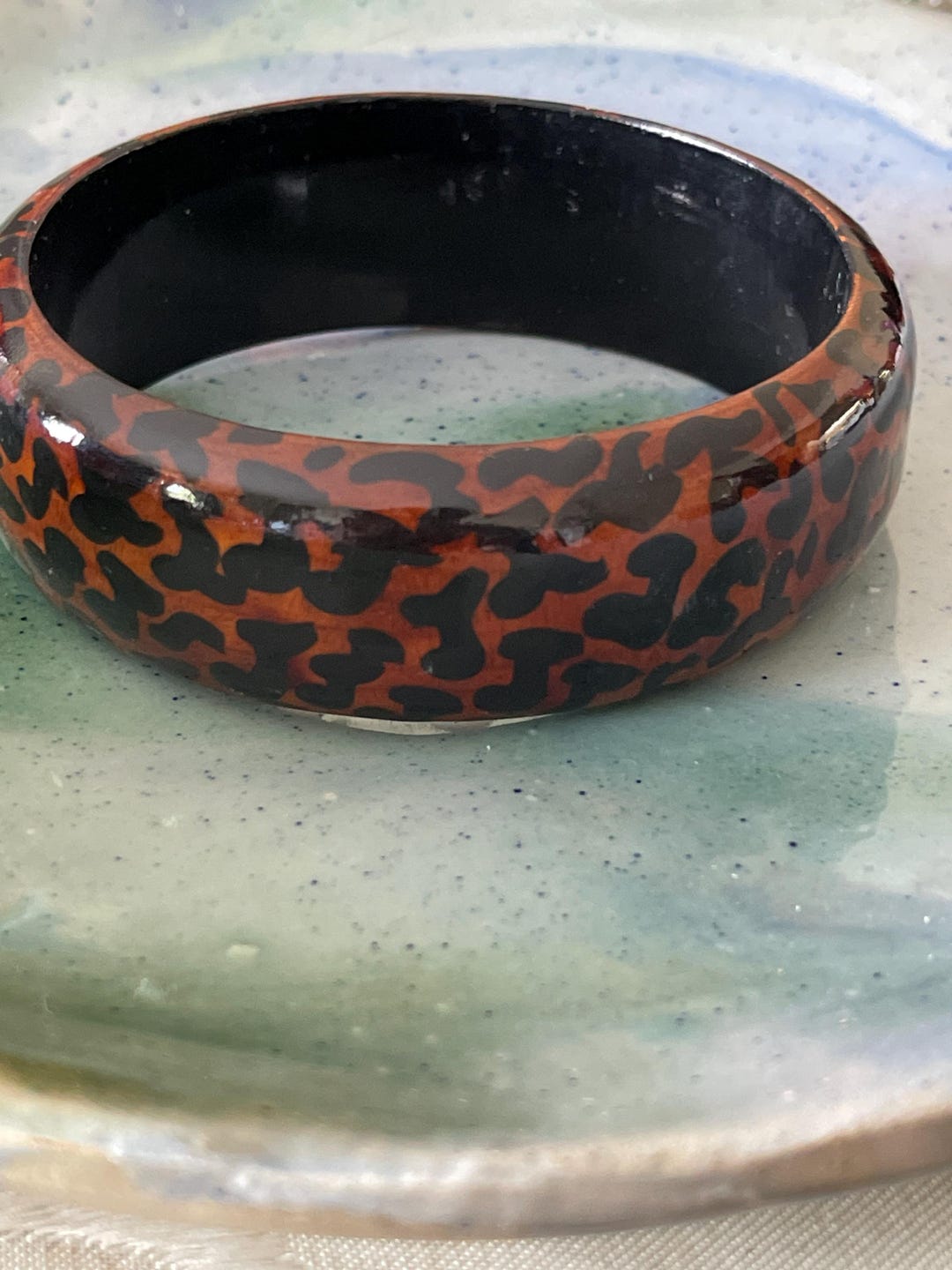 Leopard Print, Chunky Acrylic Bangle - Etsy