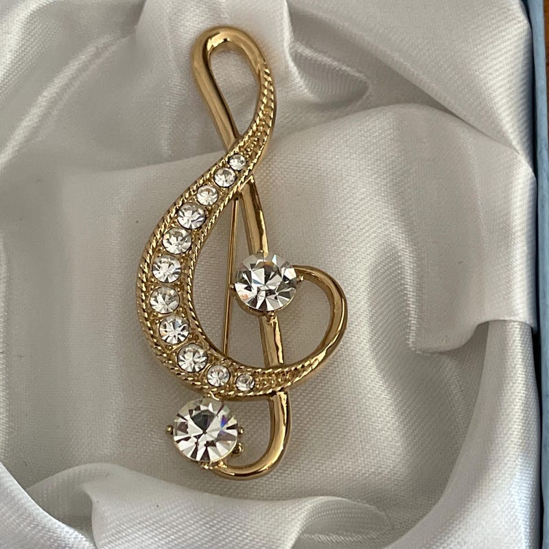 Treble Clef Brooch - Etsy UK