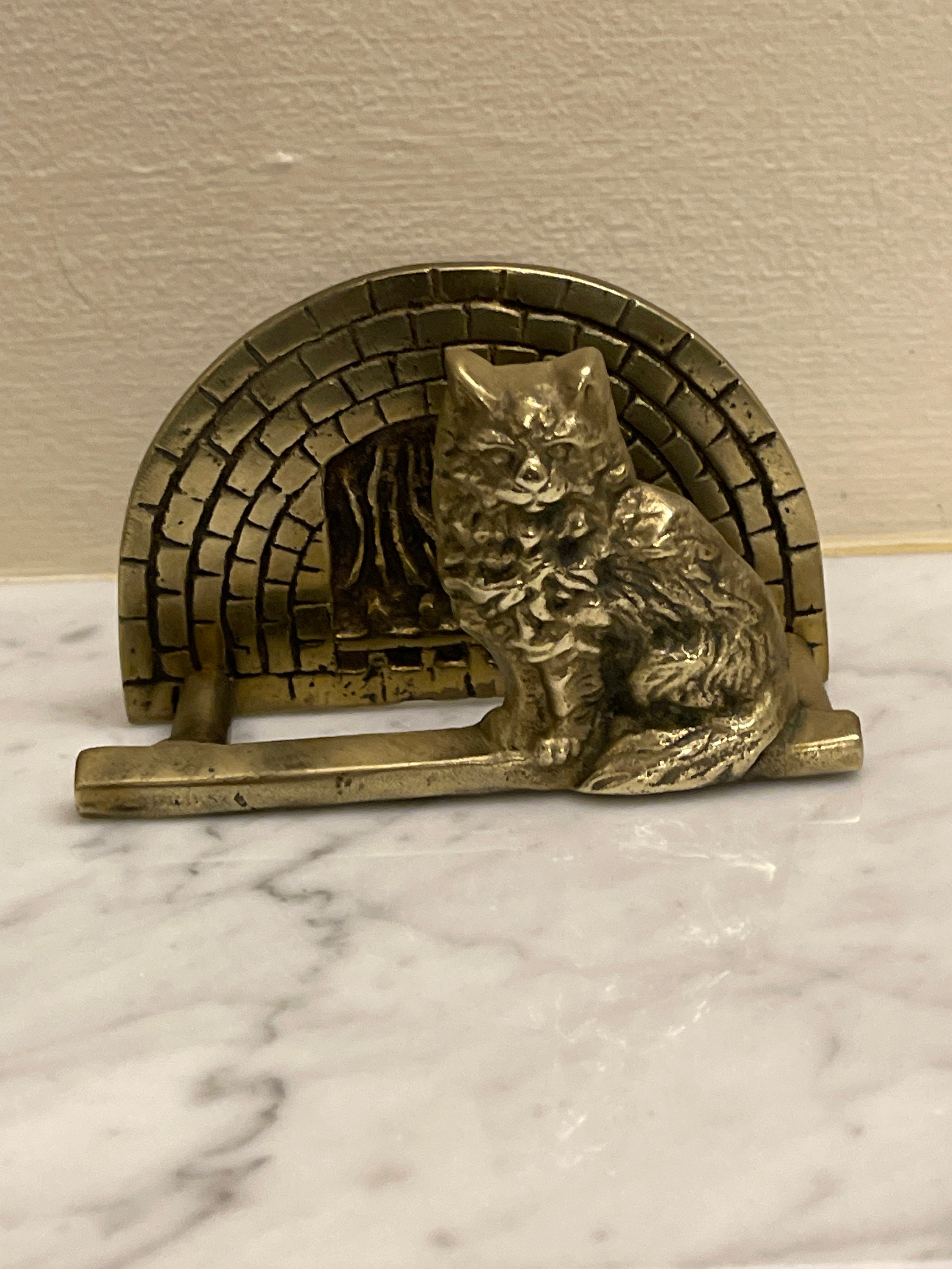 Small Vintage Brass Letter Rack, Cat Letter Rack - Etsy