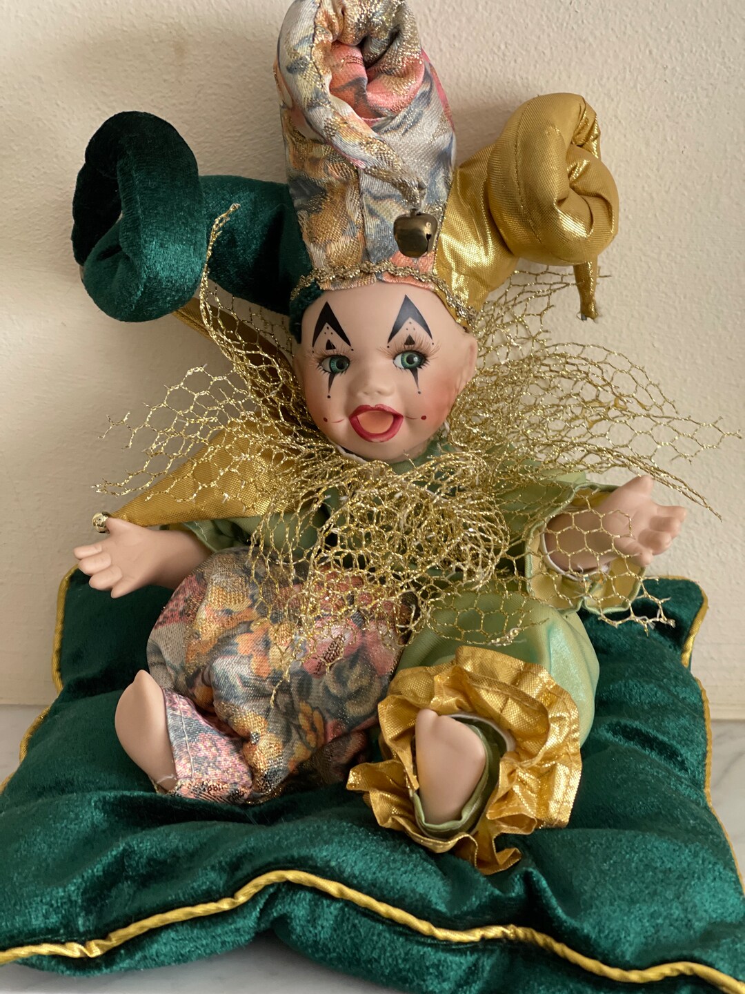 Baby Face Clown on Green Cushion, Clown Gifts - Etsy