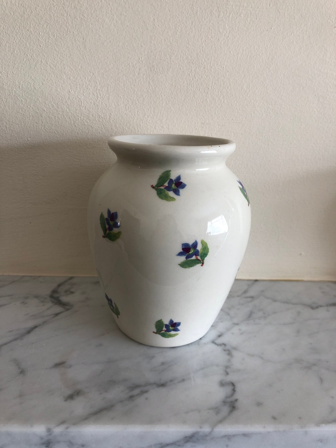 Vintage Ceramic Floral Vase: Forget-me-not Floral Design - Etsy