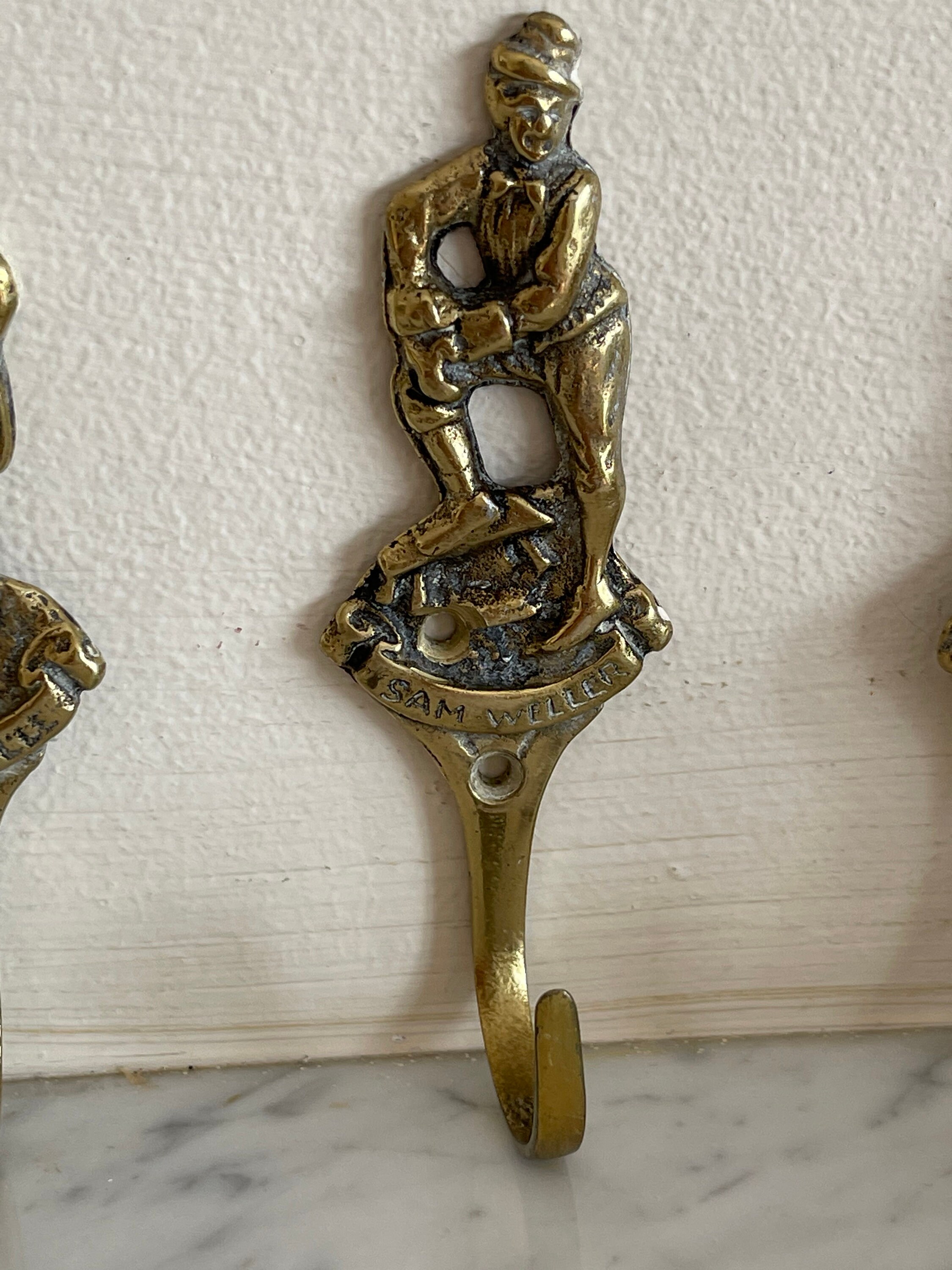 Set of 5 Charles Dickens Mr Pickwick Characters Brass Hooks, Vintage ...