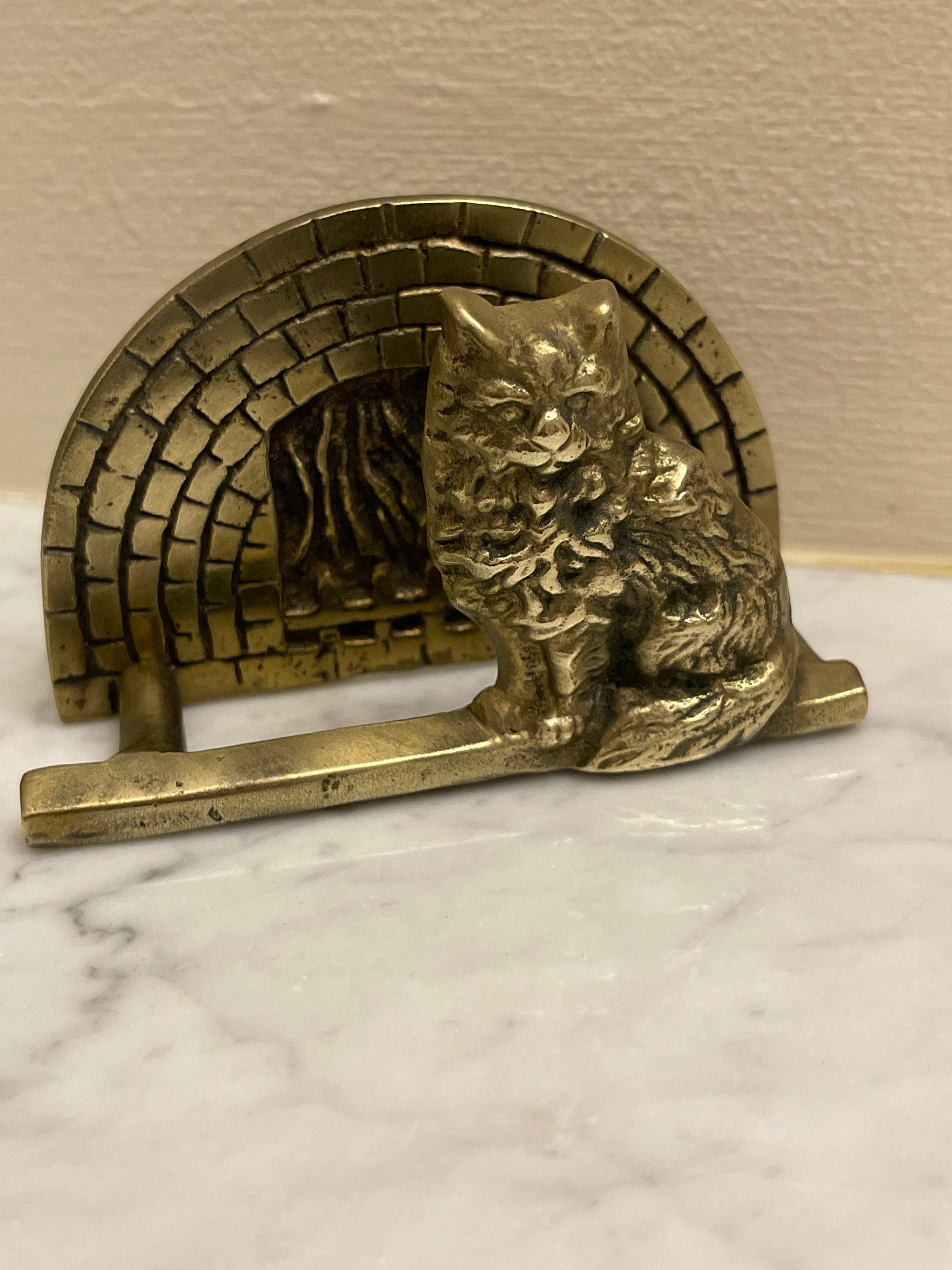 Small Vintage Brass Letter Rack, Cat Letter Rack - Etsy
