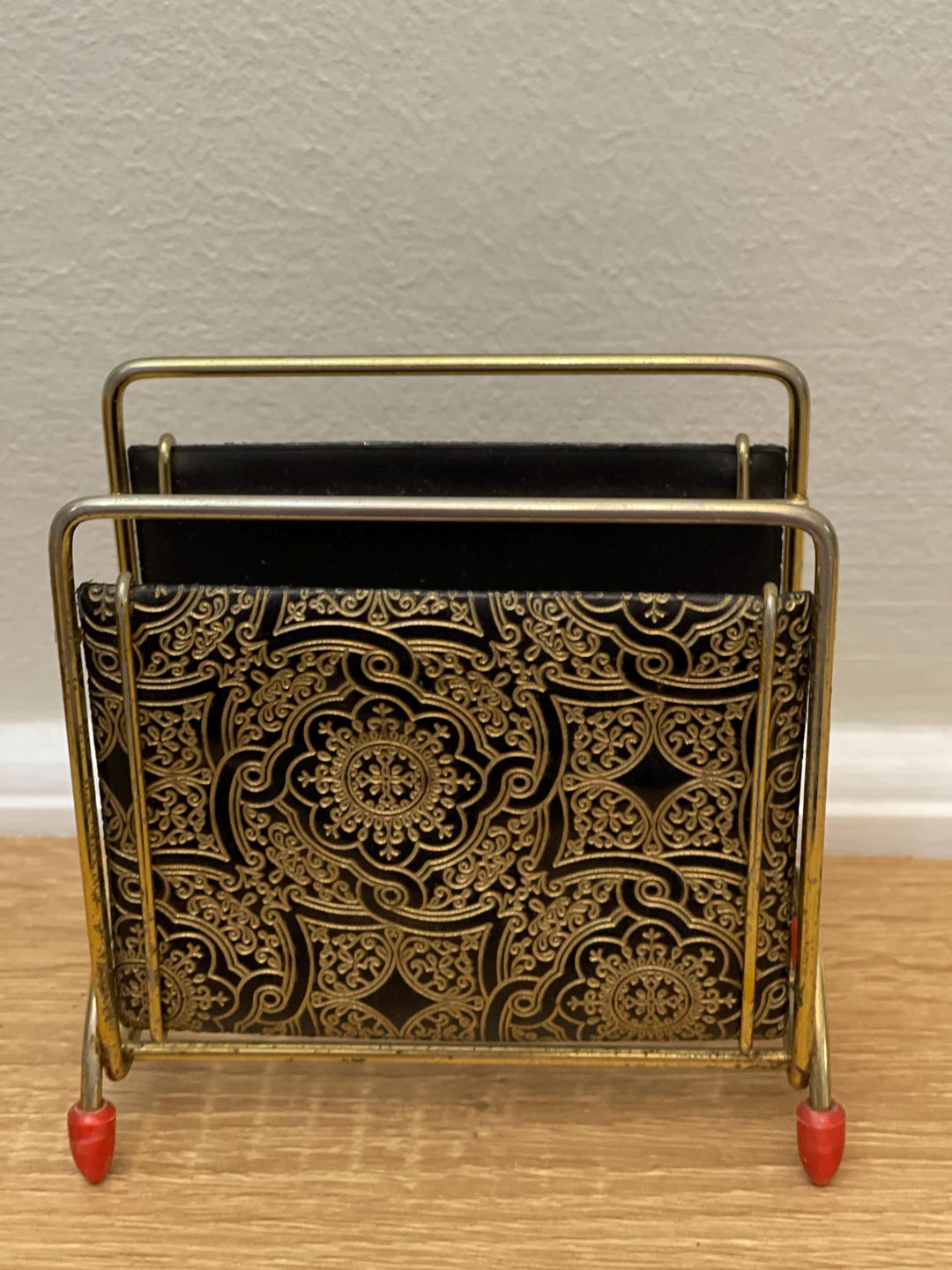 Vintage Letter Rack. Brass and Leather With Red Stopper On - Etsy