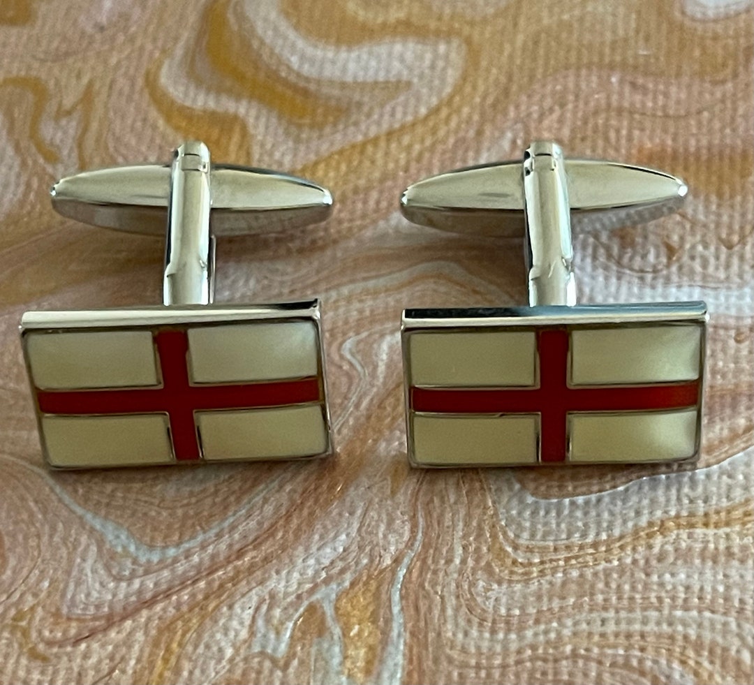 Vintage Cufflinks , Red and White St George’s Cross Cufflinks - Etsy