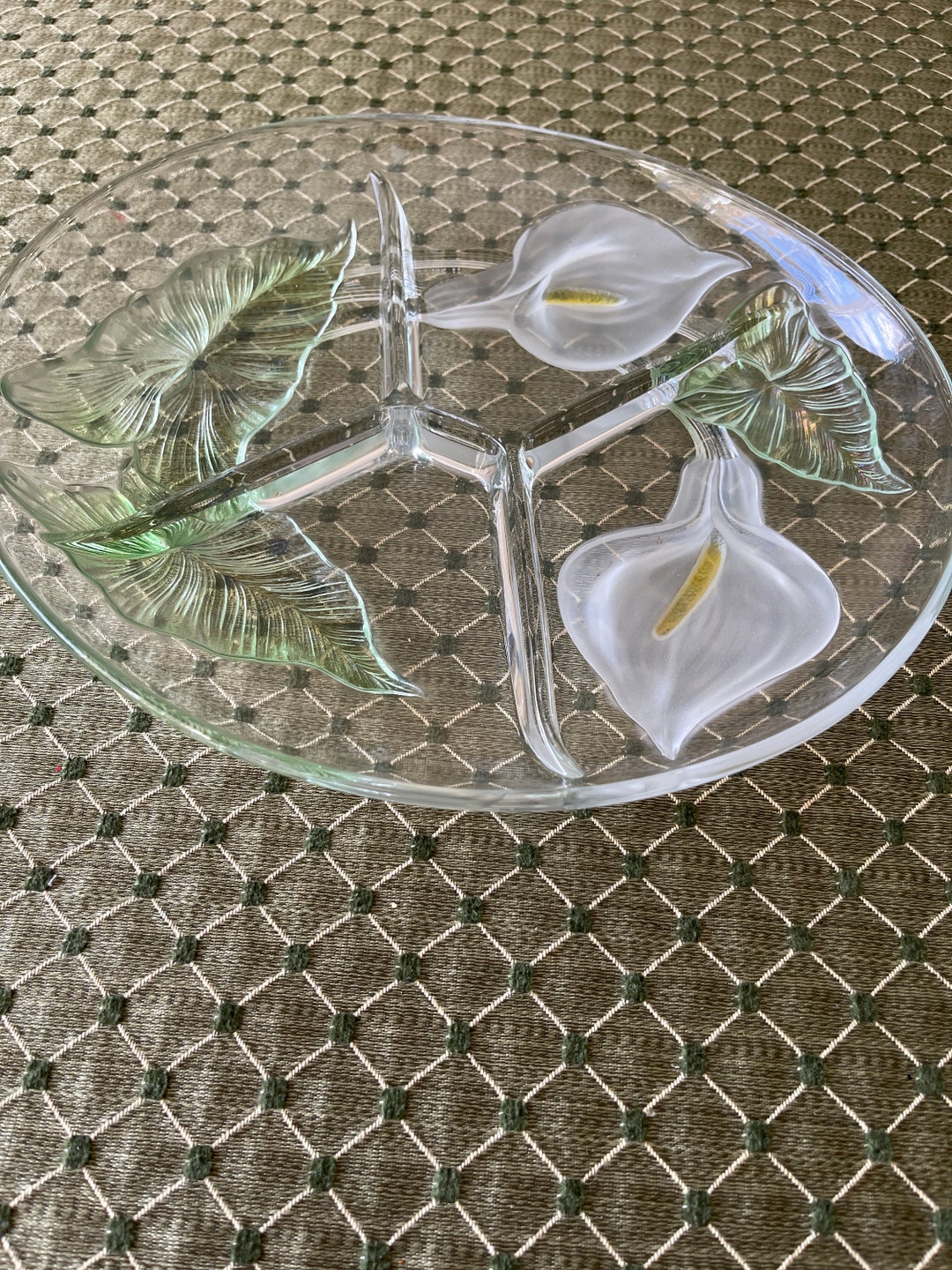 Vintage Serving Dish , Arum Lily and Leaf Design, Hors Douvres Serving ...
