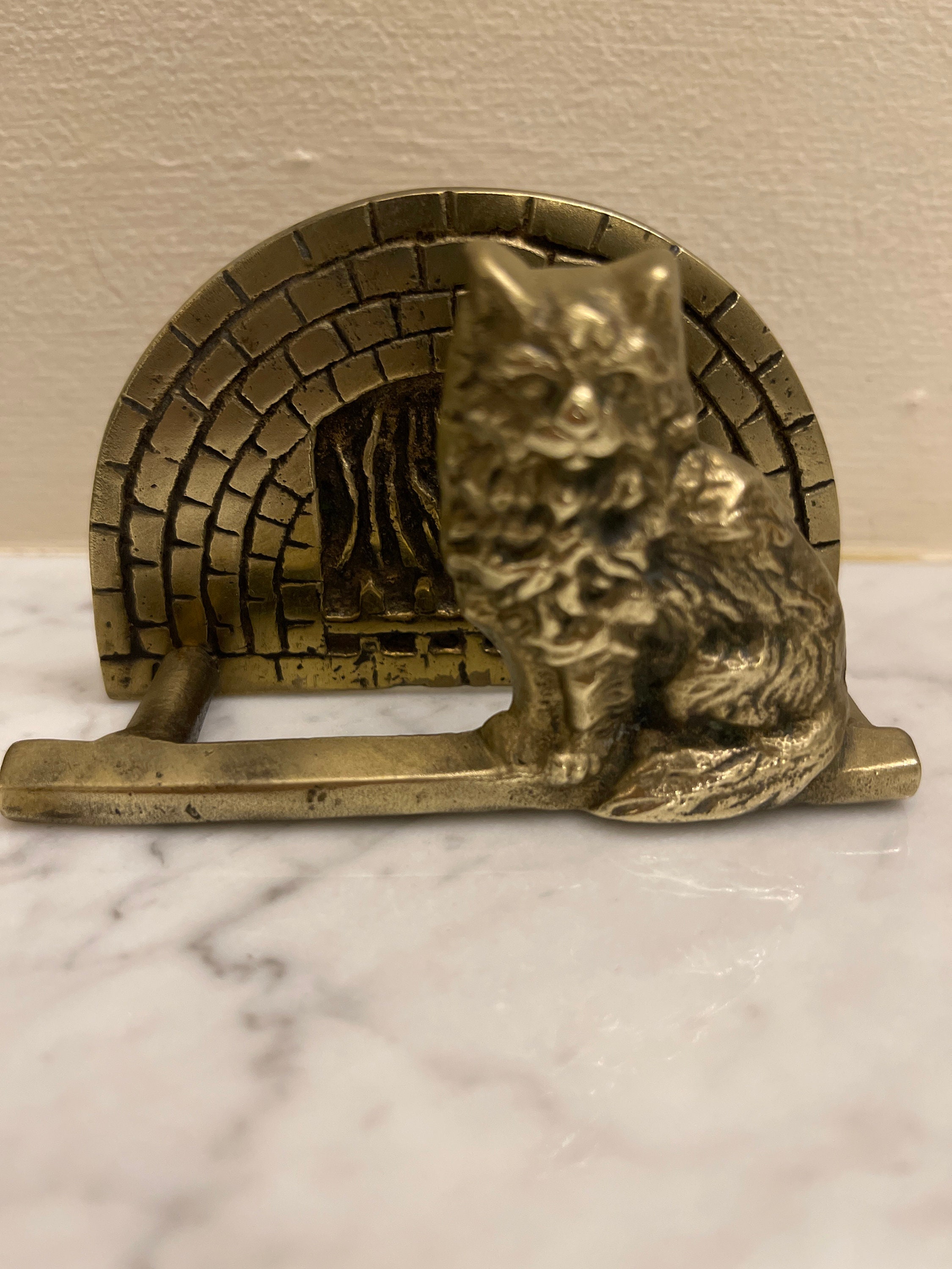 Small Vintage Brass Letter Rack, Cat Letter Rack - Etsy