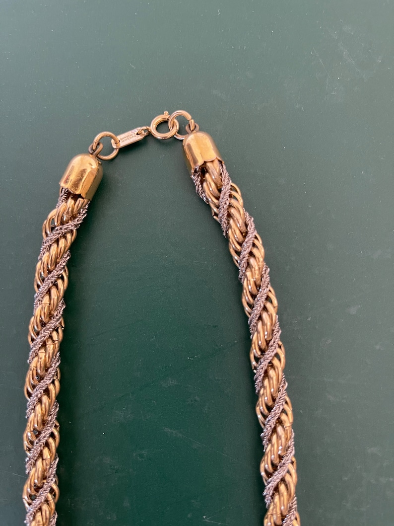 Vintage Gold and Silver Tone Rope Neclace , B E Cook Necklace - Etsy