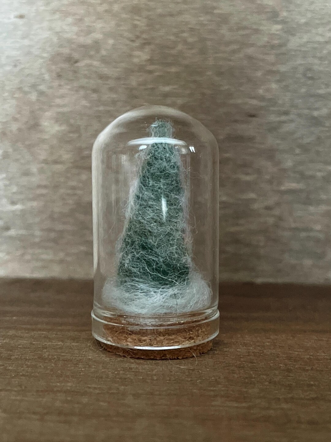 Needle Felted Wool Christmas Tree in Glass Dome: Winter Decoration - Etsy