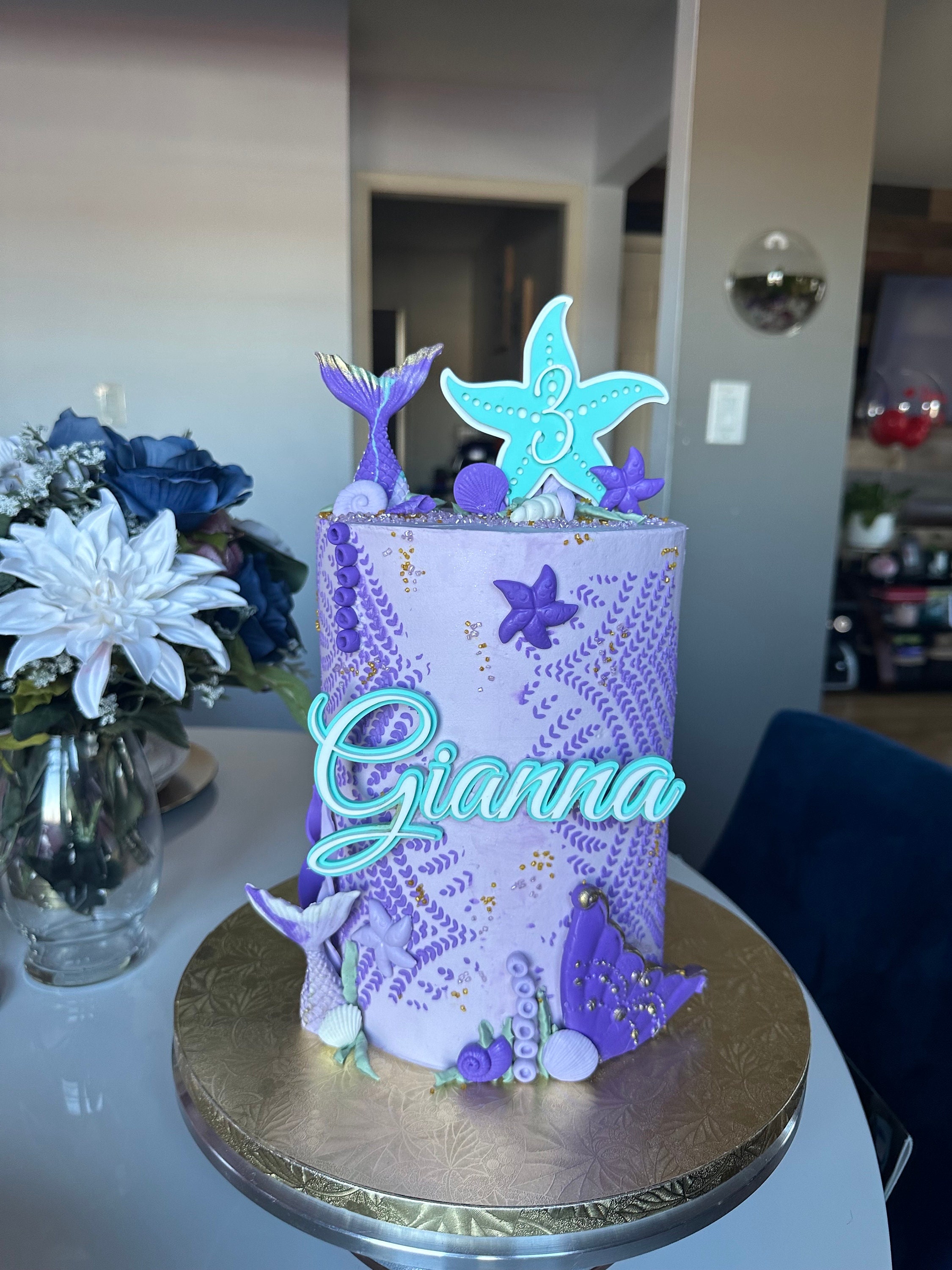 Double Layered Name Cake Charm, Two Colored Name Plate for Cake, Cake ...