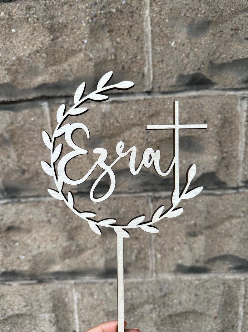 Baptism Cake Topper, Wooden Cake Topper, Communion Cake Topper, Holy ...