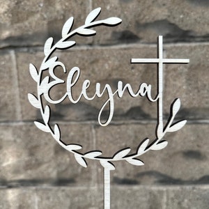 Baptism Cake Topper, Wooden Cake Topper, Communion Cake Topper, Holy ...
