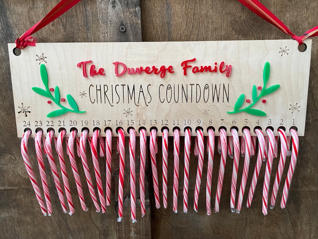 Christmas Countdown, Personalized Family Christmas Countdown, Candy ...