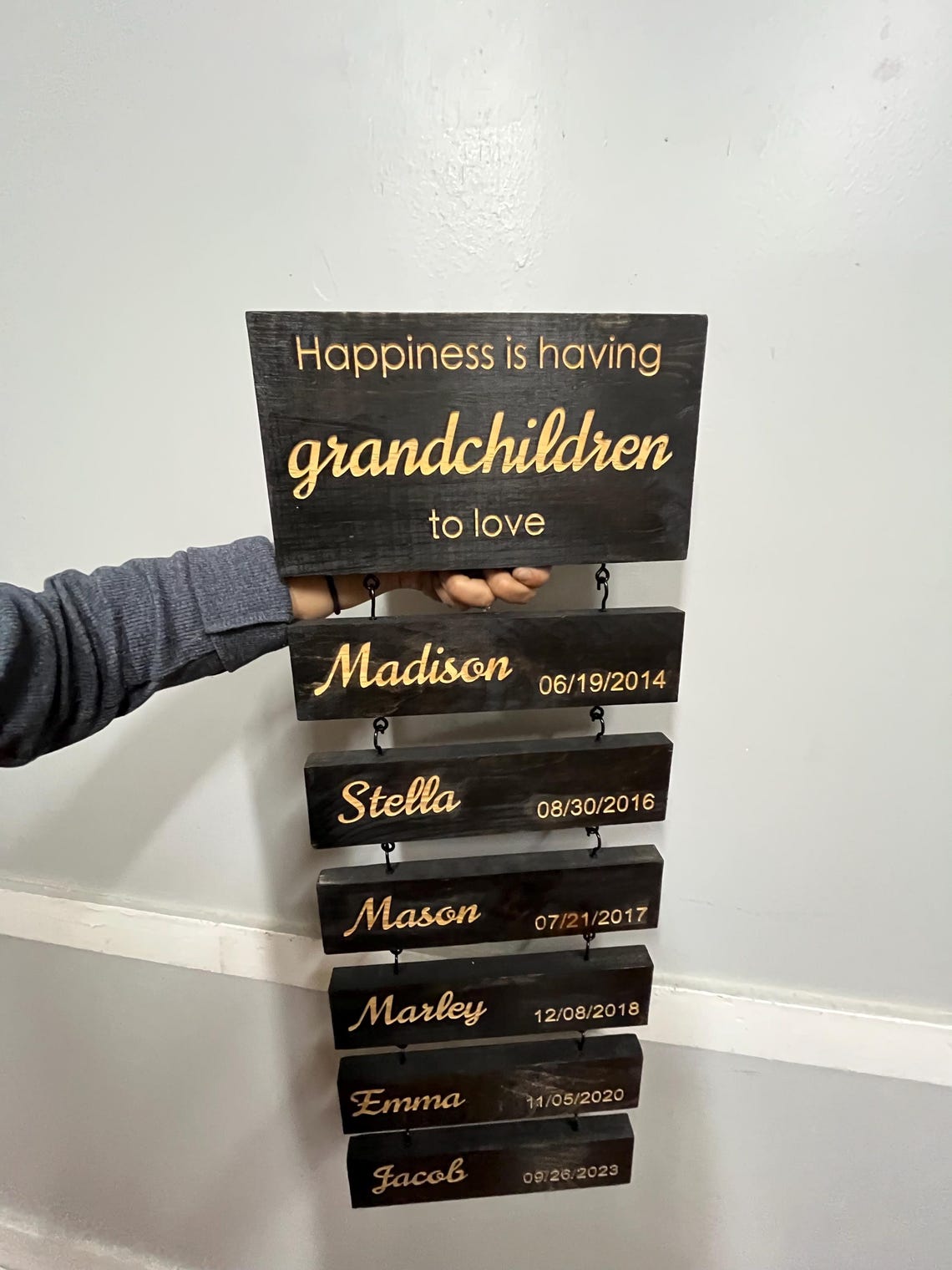 Custom Grandchildren Name Sign, DOB Custom Sign, Mothers Day Sign - Etsy