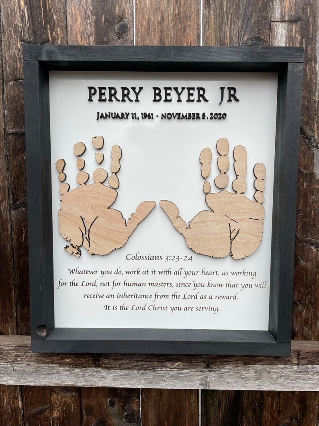 Memorial Handprints With Engraving - Etsy