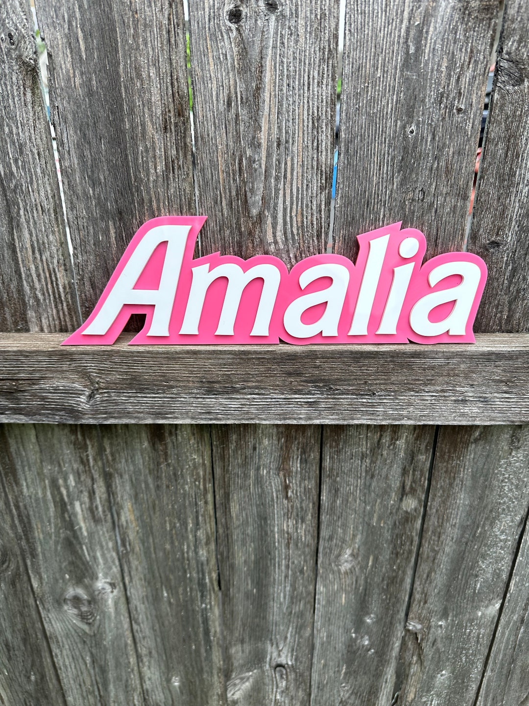 Personalized Barbie Inspired Name Sign, Pink Name Sign, Acrylic Name ...