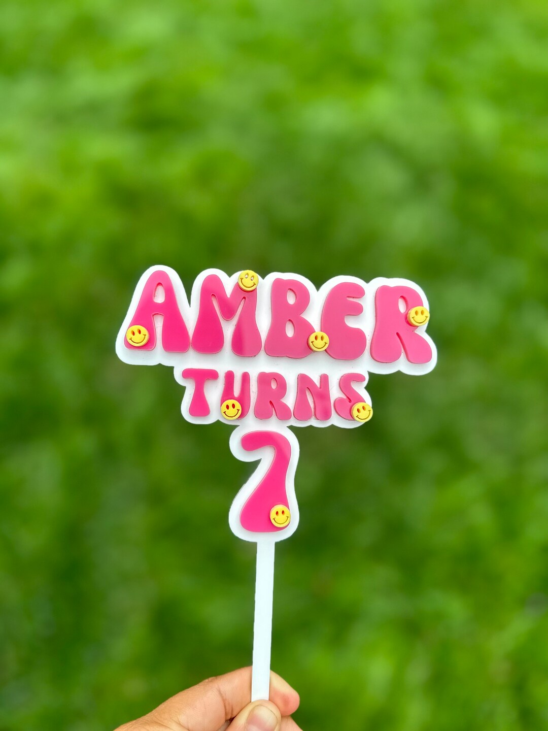 Smiley Face Cake Topper - Etsy