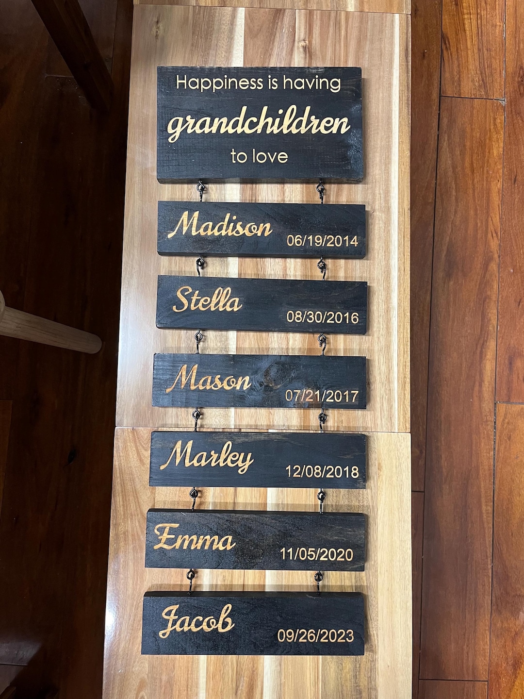Custom Grandchildren Name Sign, DOB Custom Sign, Mothers Day Sign - Etsy