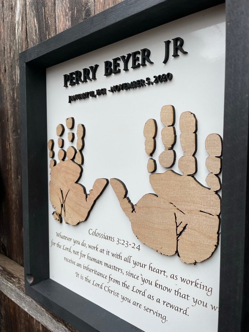 Memorial Handprints With Engraving - Etsy