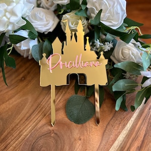 Castle Cake Topper, Princess Cake Topper, Gold Castle Cake Topper ...