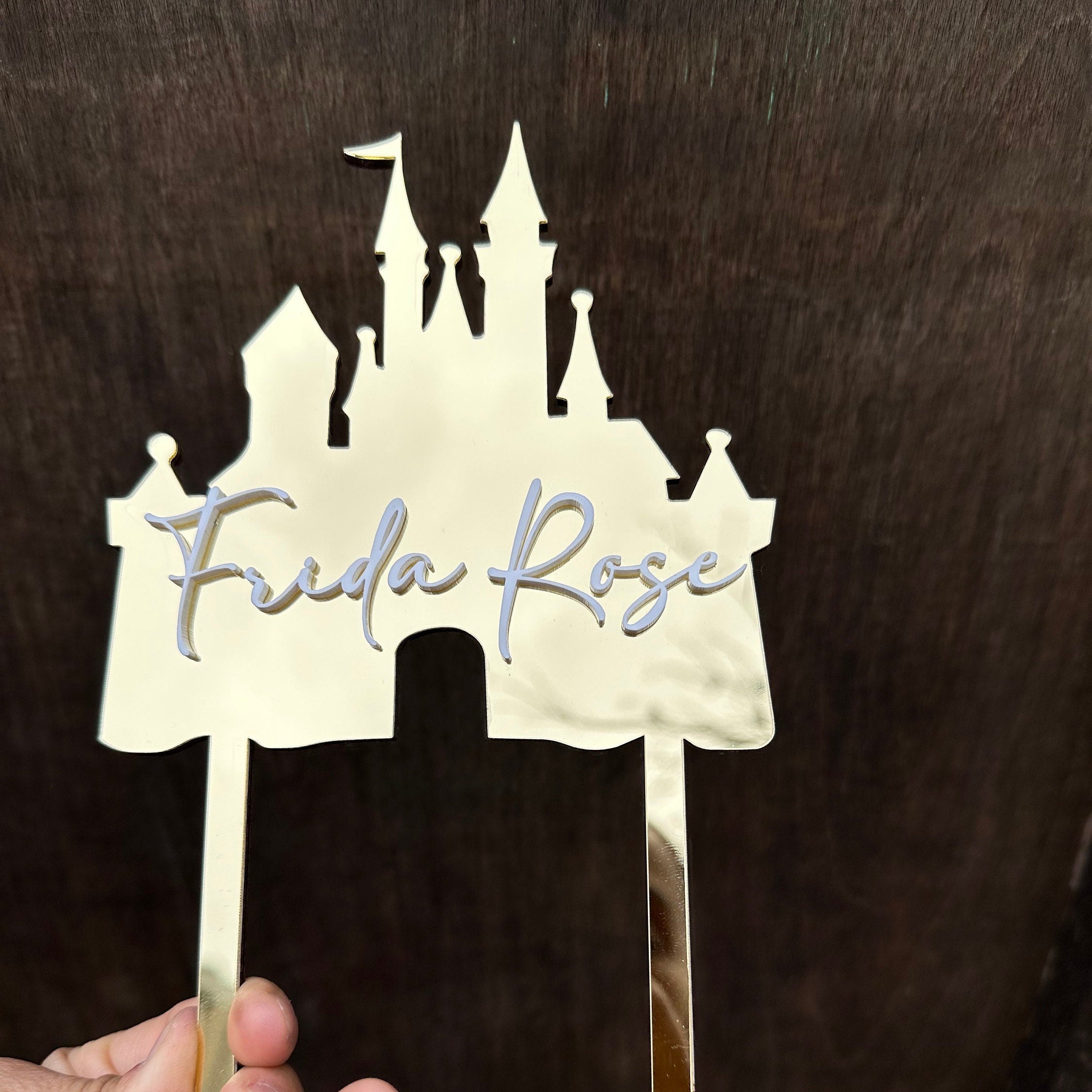 Castle Cake Topper Princess Cake Topper Gold Castle Cake - Etsy