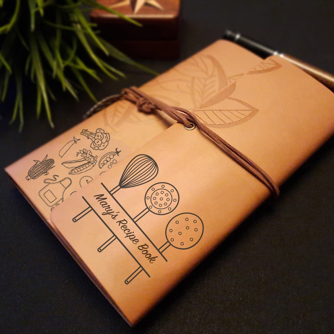 Personalized Leather Cookbook, Custom Recipe Book, Kitchen Book, Gift ...
