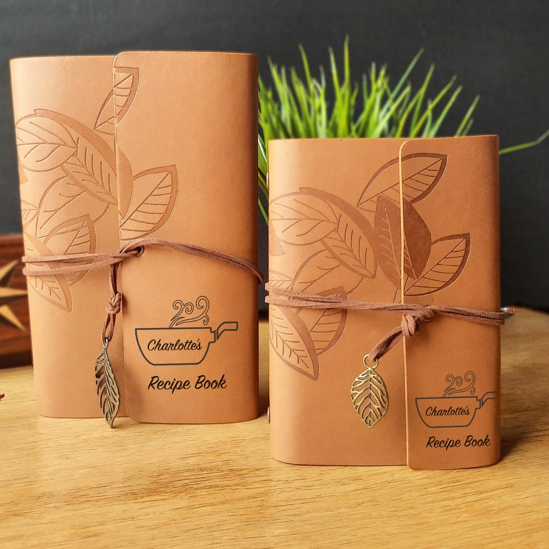 PERSONALIZED Leather Cookbook, Personalized Recipe Book, Kitchen Book ...