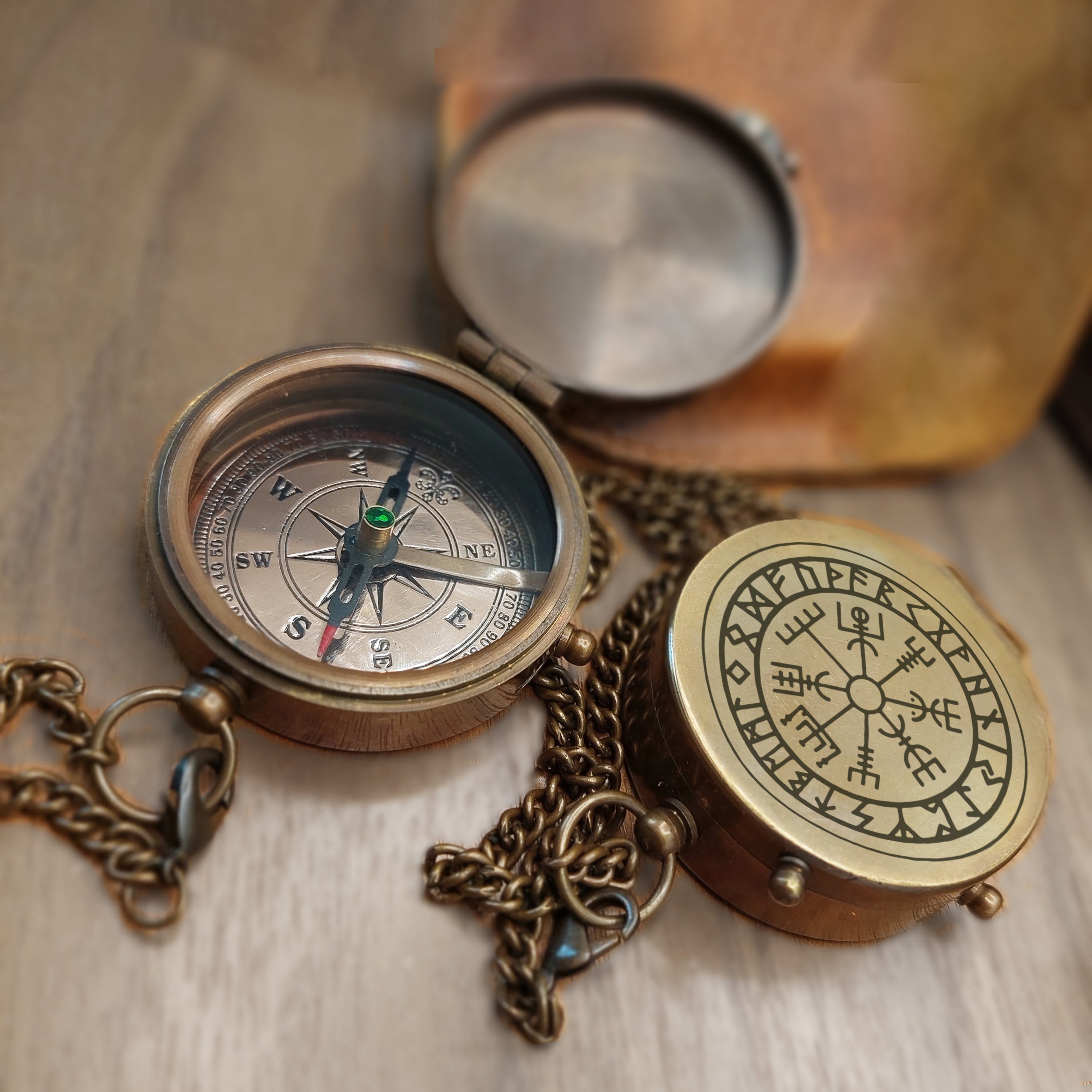 Custom Engraved Brass Compass / Personalized Monogrammed Compass - Etsy