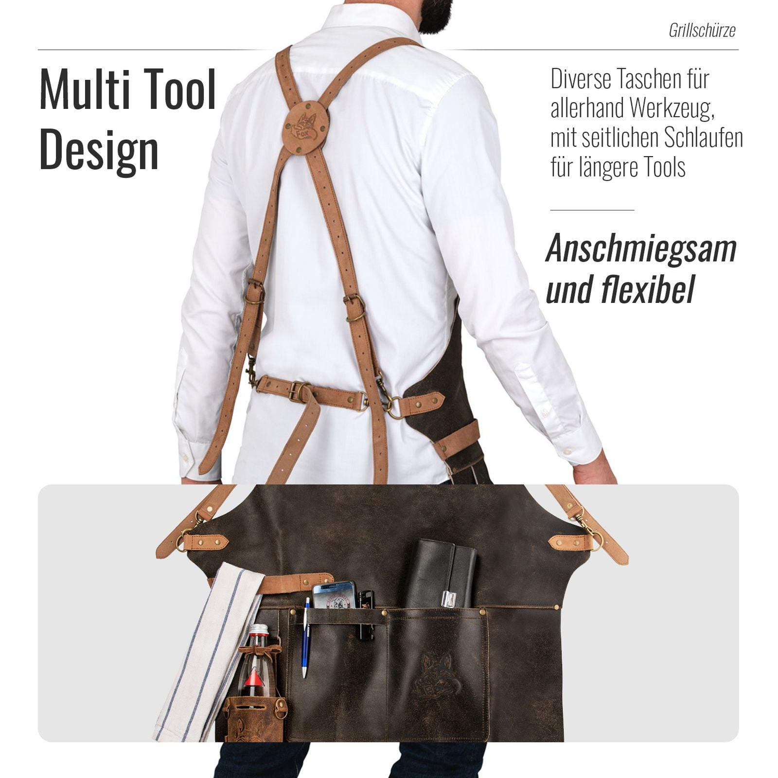 Black Forest Fox BUTCHER Barista Cracker Leather Apron BBQ and - Etsy