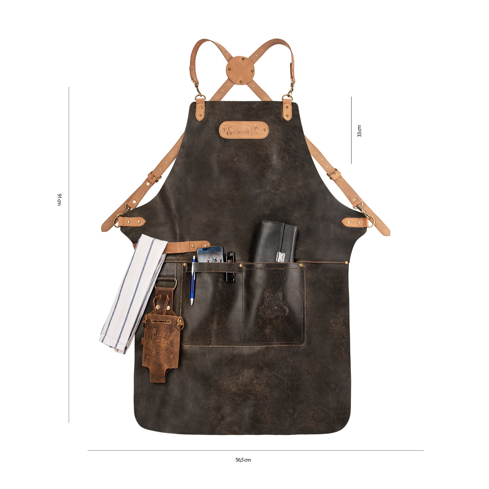Black Forest Fox BUTCHER Barista Cracker Leather Apron BBQ and - Etsy