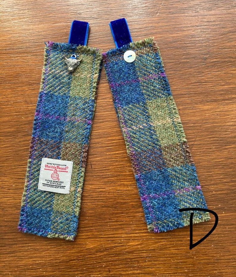 Harris Tweed Bookmark // Scottish Highland Cow and Tartan // - Etsy