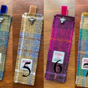 Harris Tweed Bookmark // Scottish Highland Cow, Thistle, Stag, Scottie ...