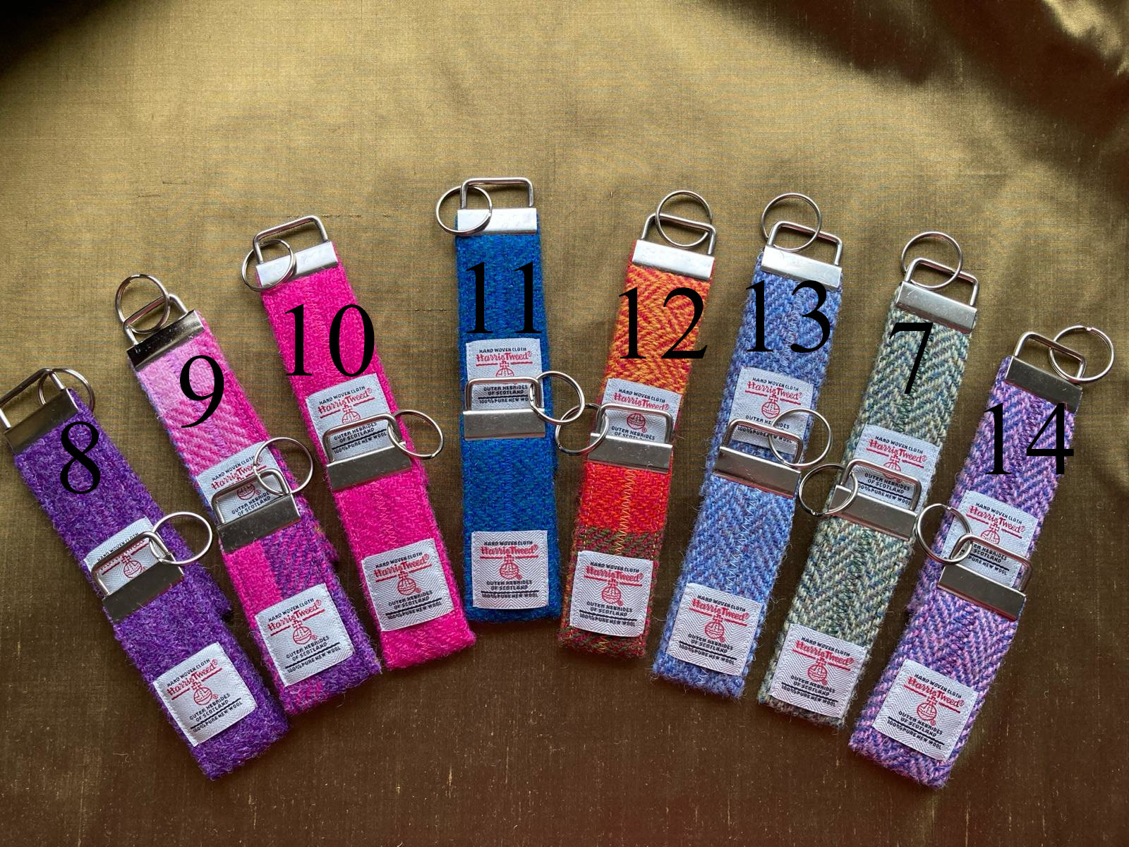 Scottish Keyring // Harris Tweed or Tartan Wrist Key Fob // Bag Charm ...