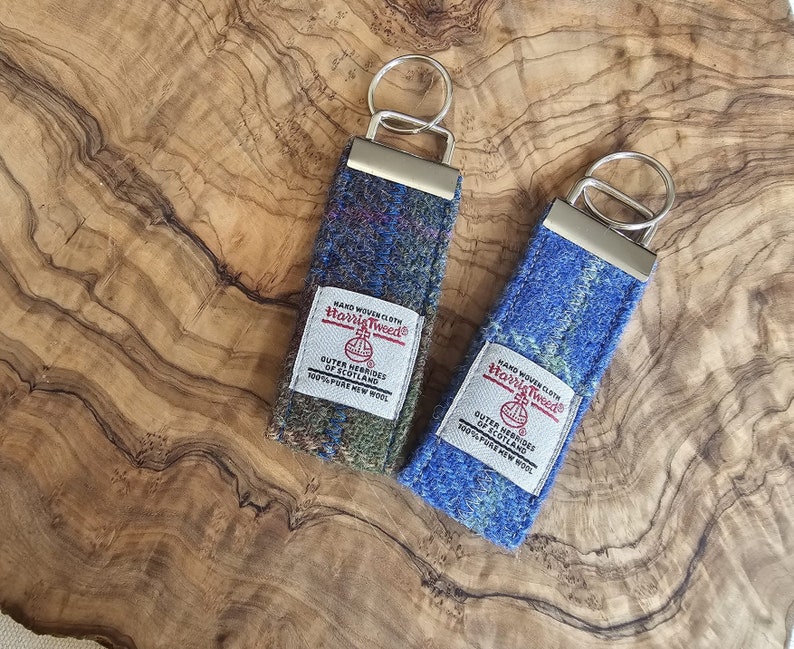 Harris Tweed Keyring // Scottish Wrist Key Fob // Bag Charm // - Etsy
