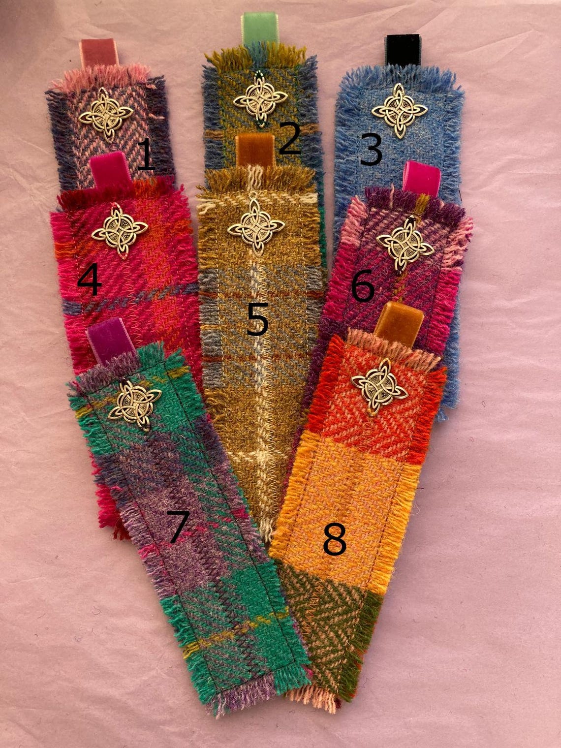 Mini Scottish Tartan Bookmark // Harris Tweed and Celtic Knot ...