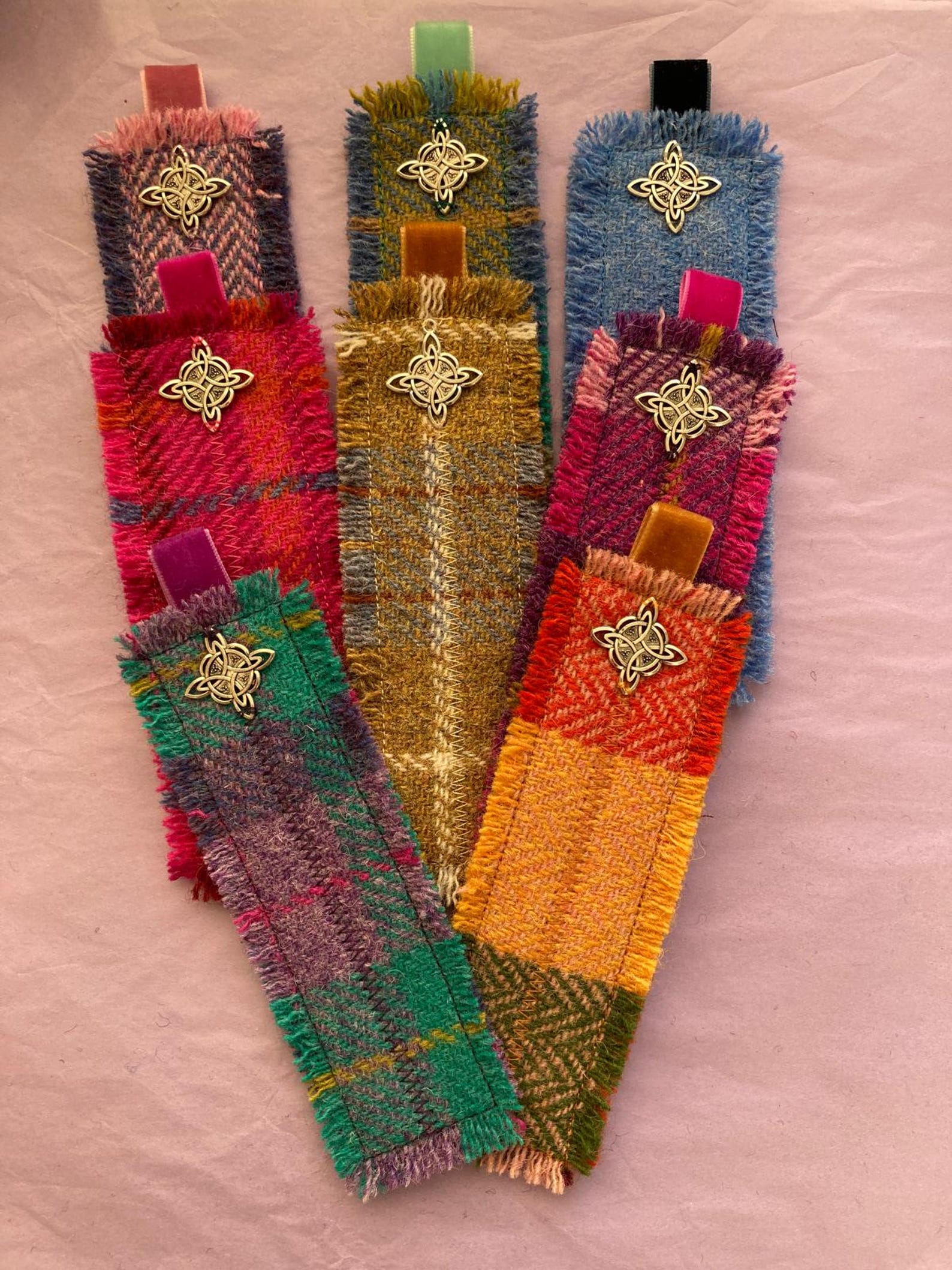 Mini Scottish Tartan Bookmark // Harris Tweed and Celtic Knot ...
