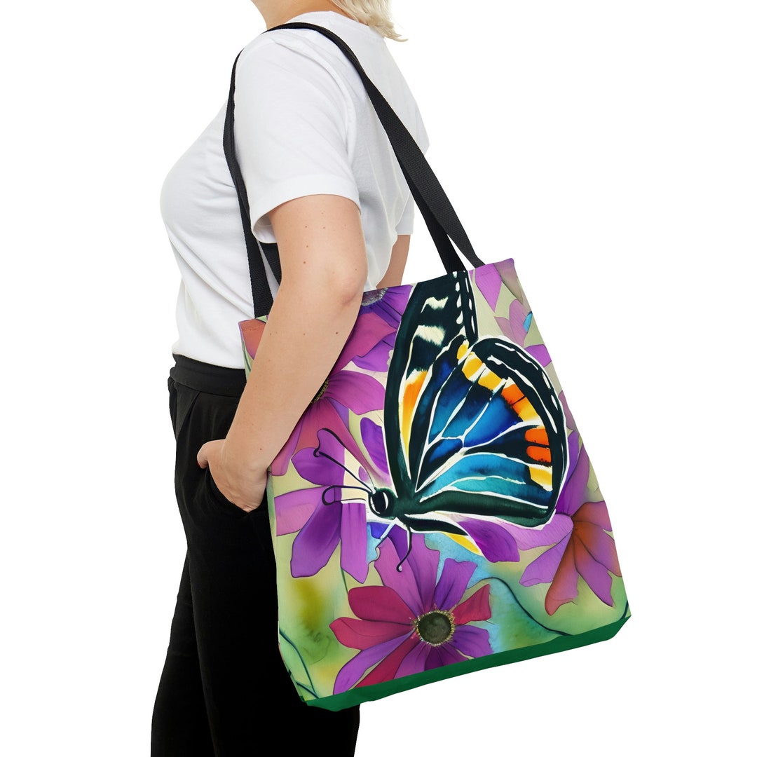 Bright Butterfly Tote Bag Butterfly Lover Tote Bag Tote Bag - Etsy
