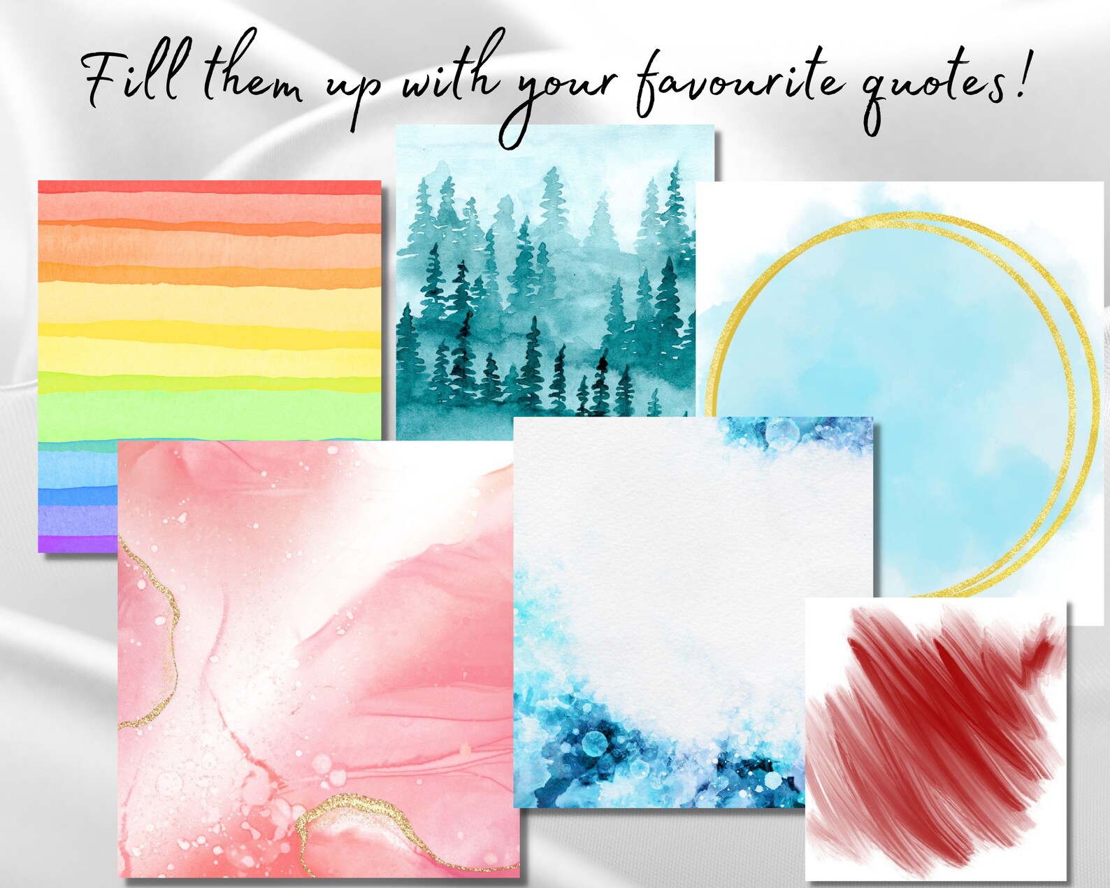 50 Printable Blank Affirmation Cards, Digital Download Journaling Cards ...