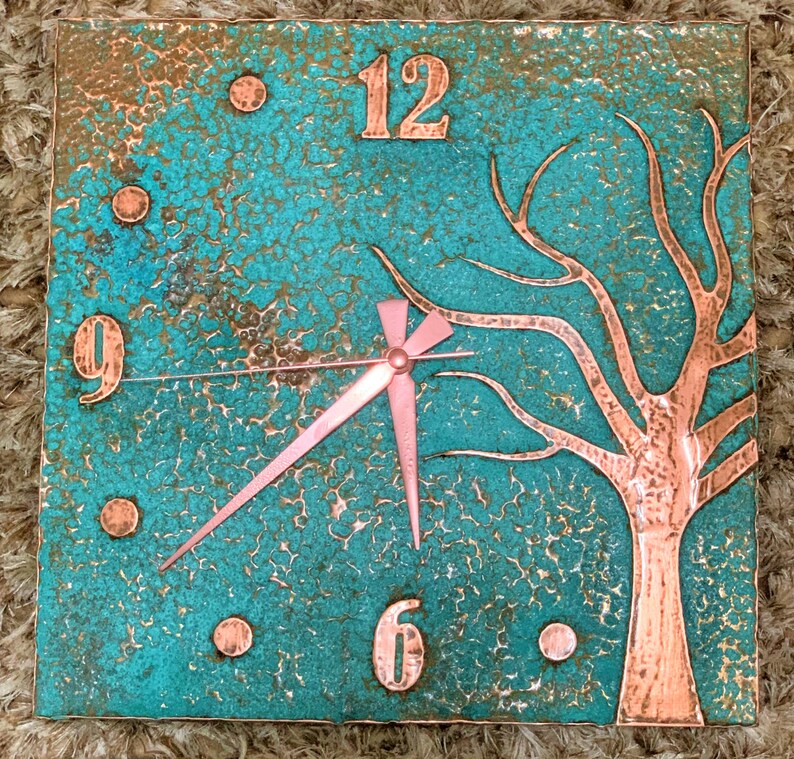 Handmade Rusted, Copper Wall Clock,| Oxidized Copper Wall Clock ...