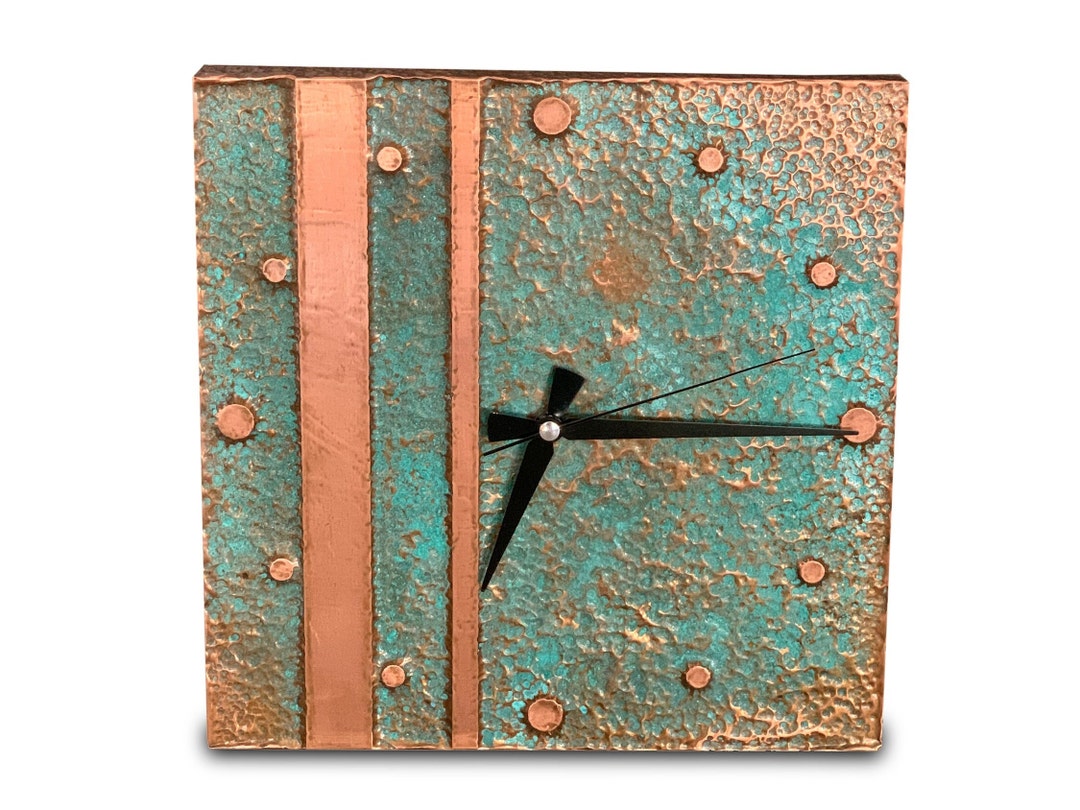Handmade Rusted Wall Clock | Copper Wall Clock | Oxidized Copper Wall ...