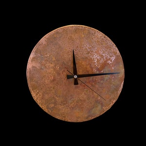 Handmade Rusted, Minimalist Wall Clock, Copper Patina Wall Clock ...