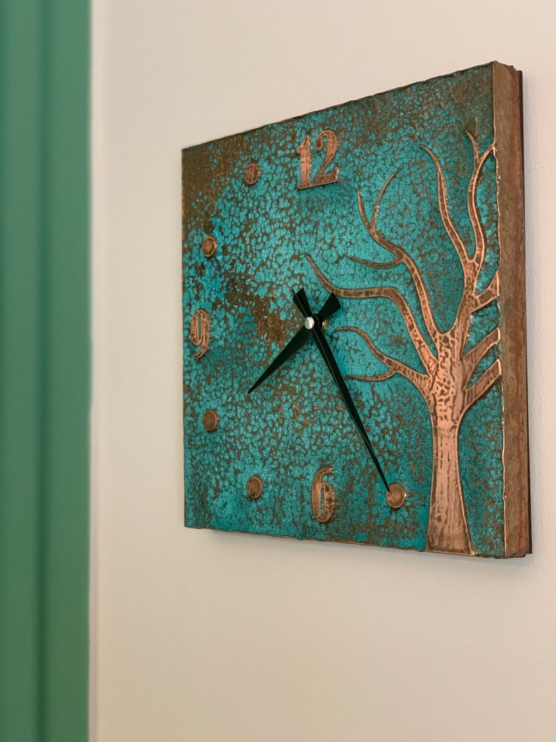 Handmade Rusted, Copper Wall Clock,| Oxidized Copper Wall Clock ...