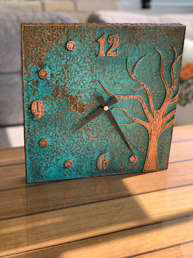 Handmade Rusted, Copper Wall Clock,| Oxidized Copper Wall Clock ...