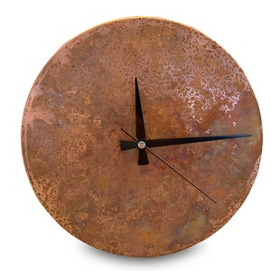 Handmade Rusted, Minimalist Wall Clock, Copper Patina Wall Clock ...