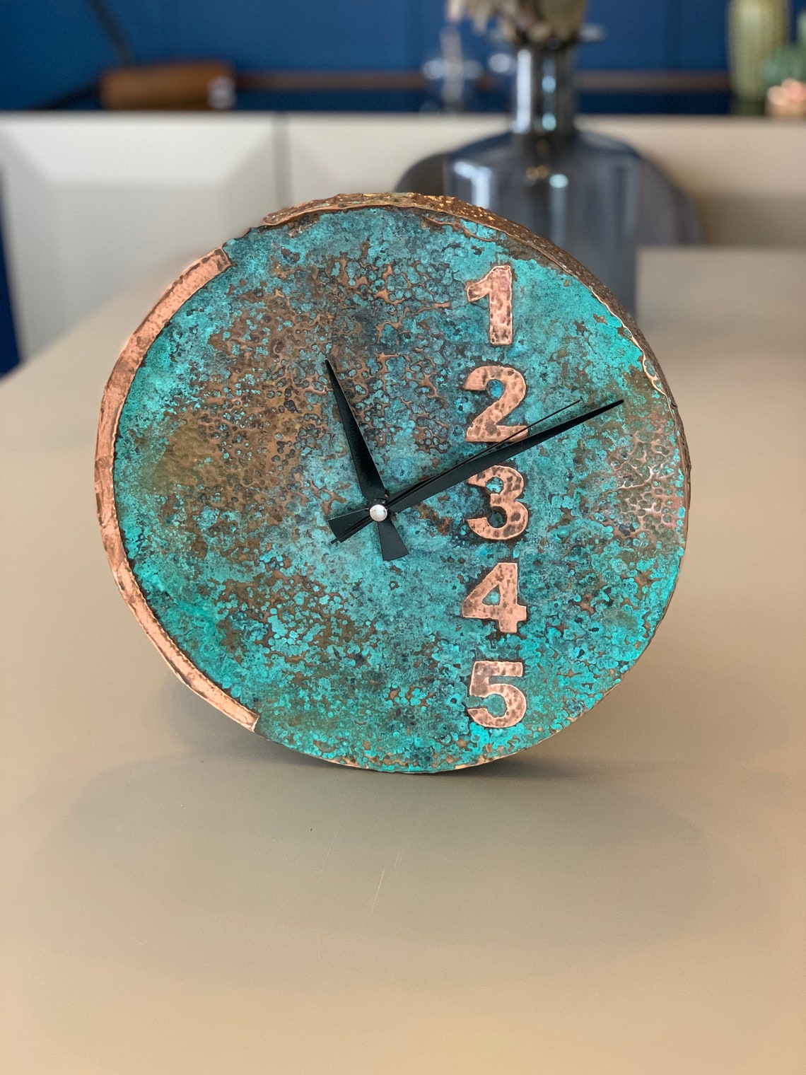 Handmade Rusted I Copper Patina Wall Clock I Oxidized Copper Wall Clock ...