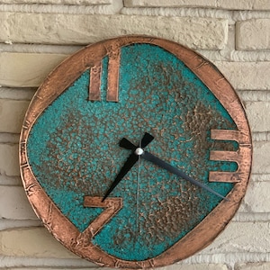 Handmade Rusted, Copper Patina Wall Clock, Oxidized Copper Wall Clock ...