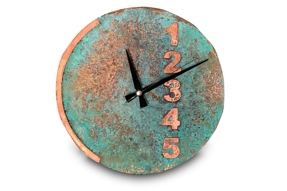 Handmade Rusted I Copper Patina Wall Clock I Oxidized Copper Wall Clock ...