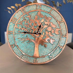 Handmade Rusted, Copper Patina Wall Clock, Oxidized Copper Wall Clock ...
