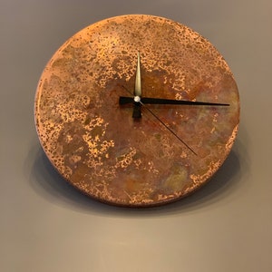Handmade Rusted, Minimalist Wall Clock, Copper Patina Wall Clock ...